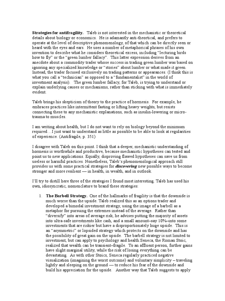 Strategies For Antifragility | PDF | Stress (Biology) | Wellness
