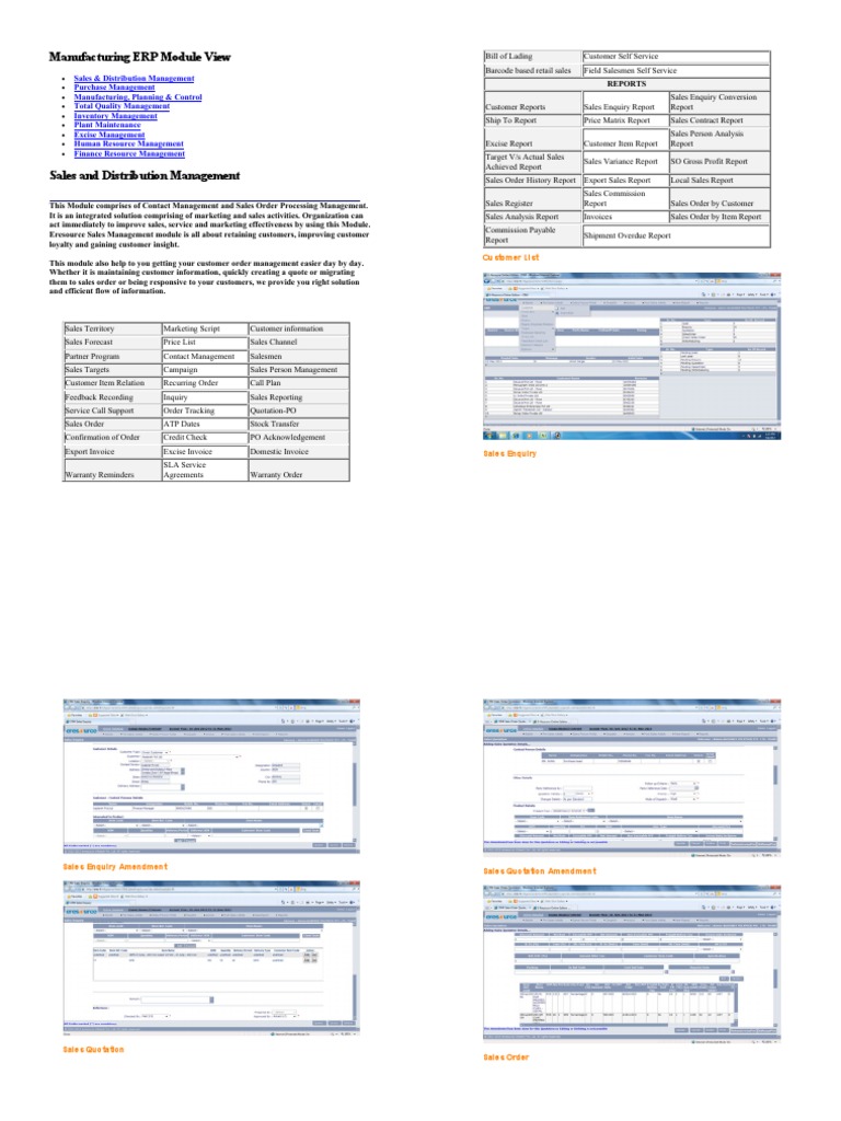 Manufacturing ERP Module Overview | PDF | Inventory | Enterprise ...