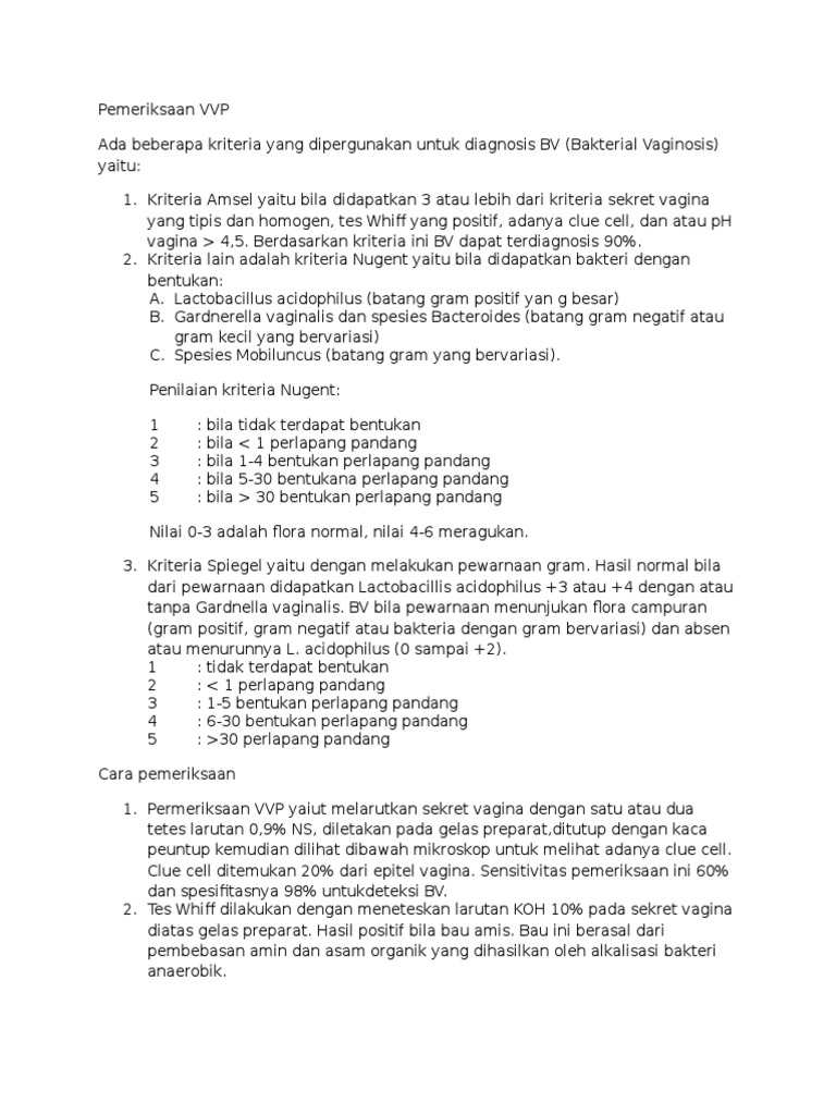 Pemeriksaan VVP | PDF