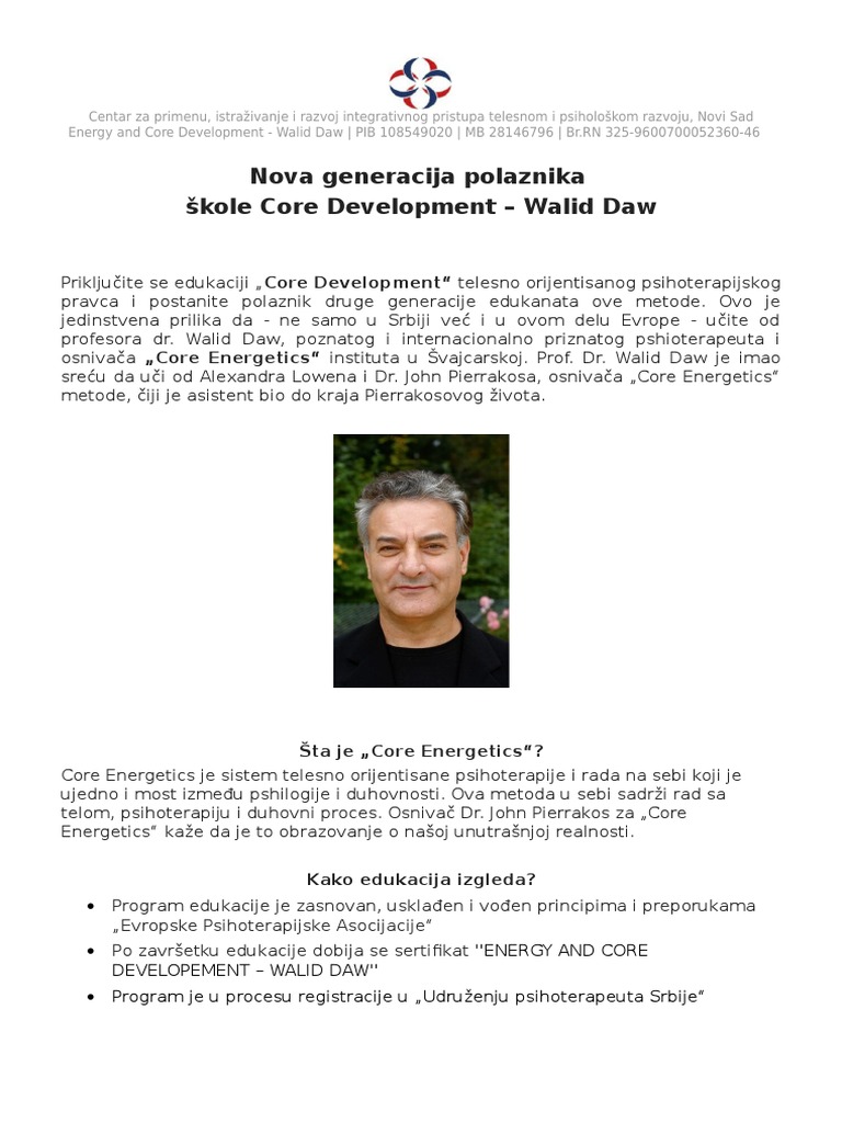 Edukacija - Core Development GEN 2016-2020 | PDF