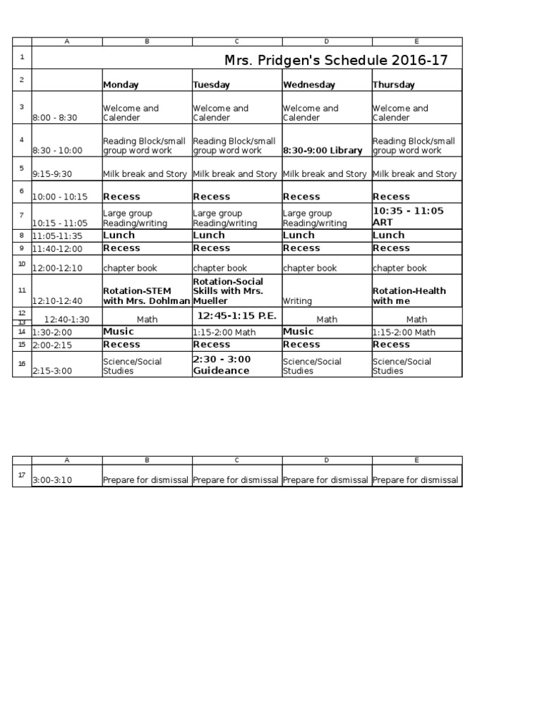 Schedule Main | PDF | Language Arts & Discipline