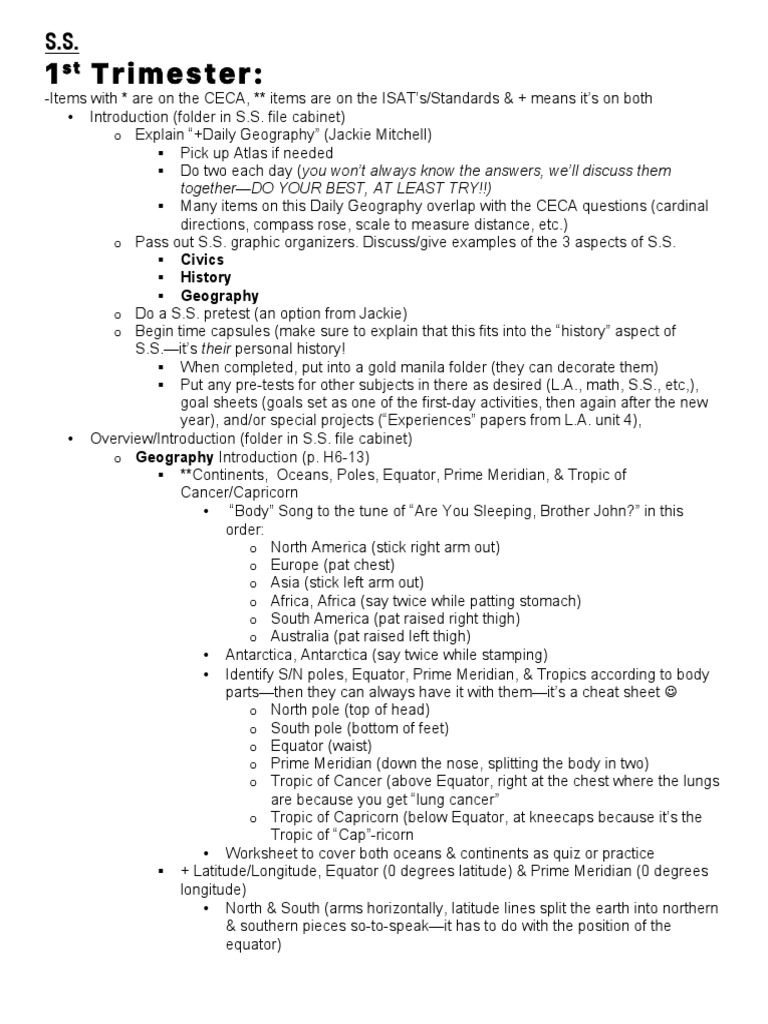 5th Grade - Scope Sequence Social Studies | PDF | Equator | Longitude