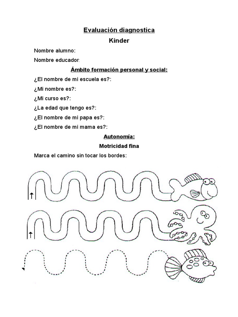 Evaluación Diagnostica Kinder Pdf 9995