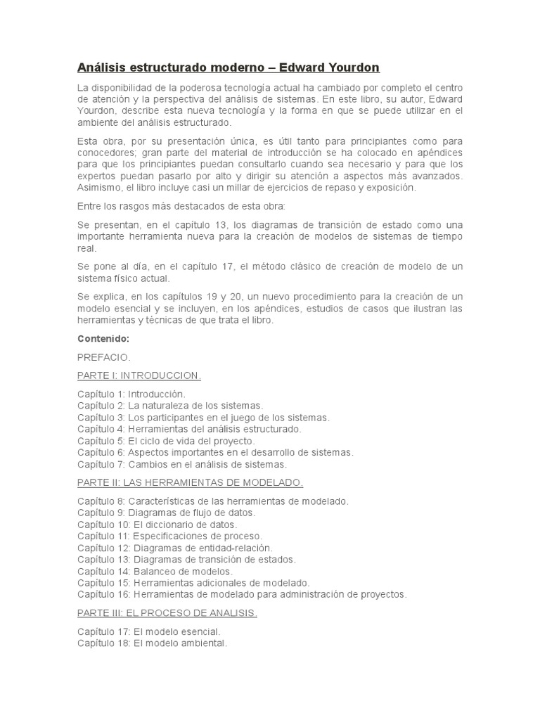 Análisis Estructurado Moderno - Edward Yourdon | PDF | Informática ...