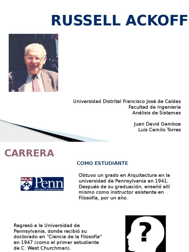 Carrera y Aportes de Russell Ackoff | PDF | Universidad | Planificación