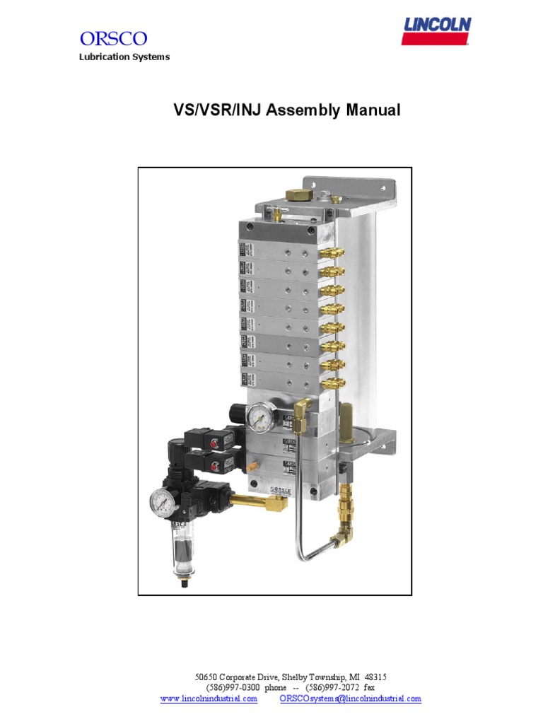ORSCO VS/VSR Lubrication Manual | PDF | Valve | Piston