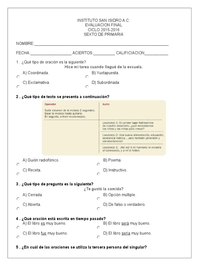 Examen Final Español - Docx00 | PDF