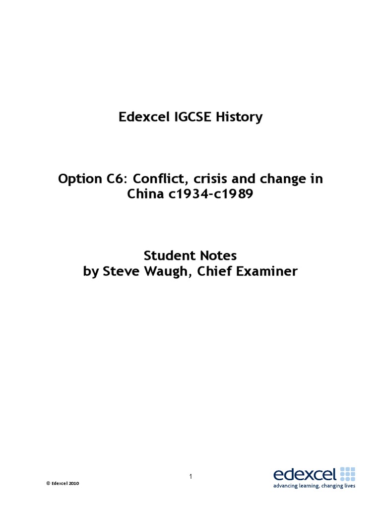 IGCSE History China Student Notes | PDF | Mao Zedong | Chiang Kai Shek
