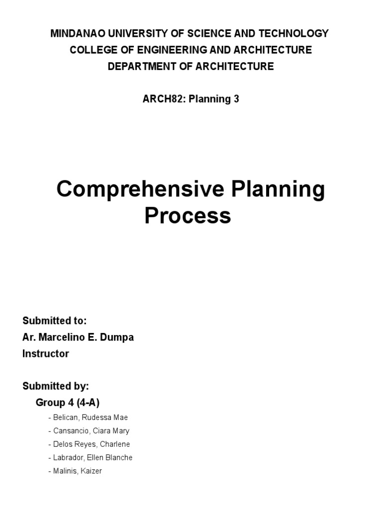 A Framework for Progress: Analyzing the Comprehensive Planning Process ...