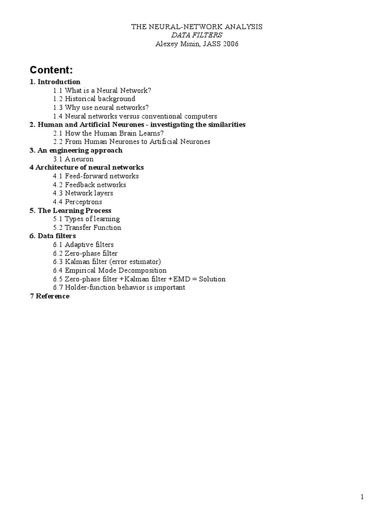 Minin Handout | PDF | Artificial Neural Network | Neuron