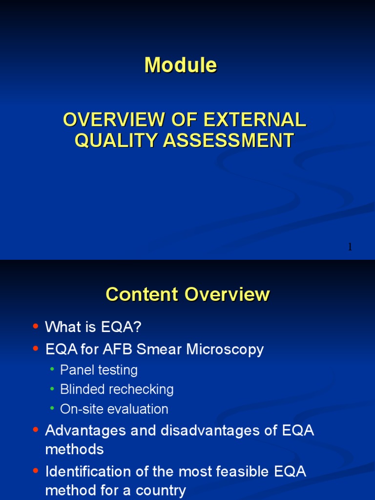 EQA Overview | PDF | Quality Assurance | Educational Assessment