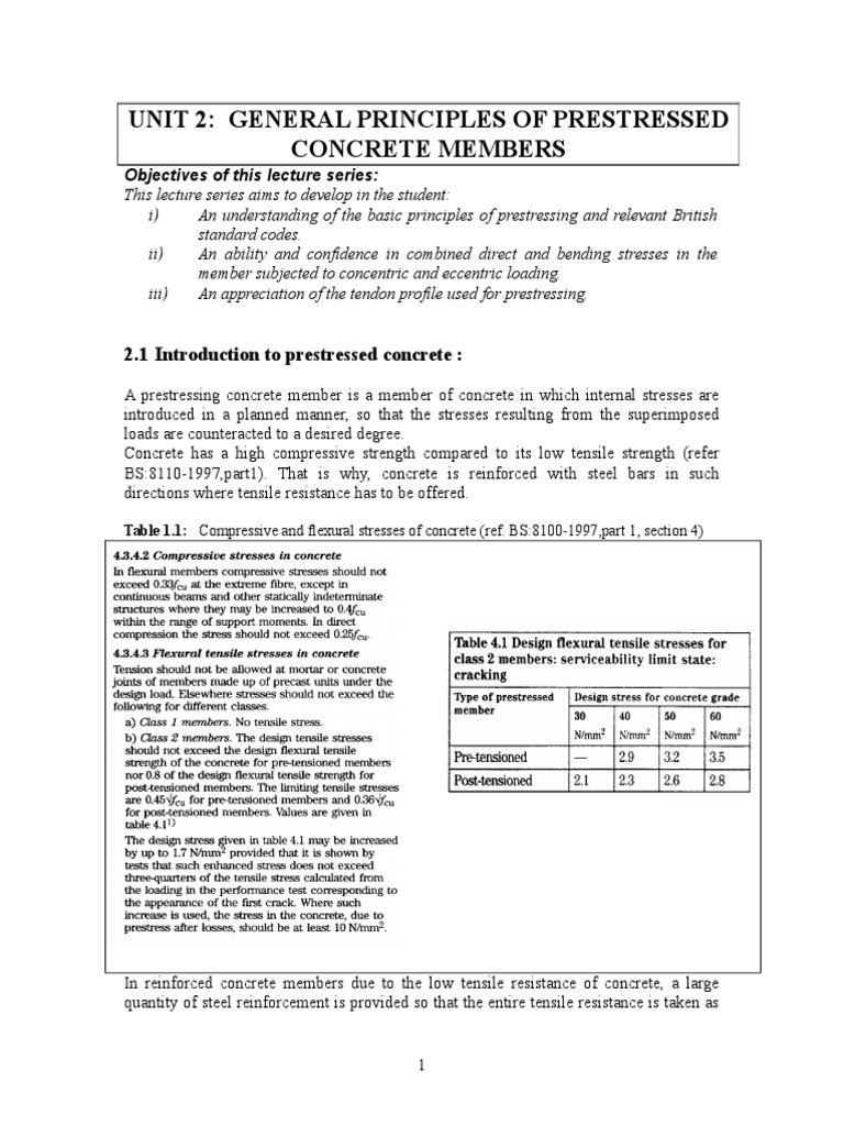 PSC-UNIT-2 (3).doc | Prestressed Concrete | Beam (Structure)