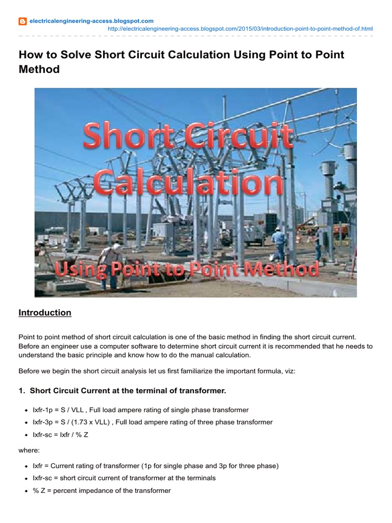How To Solve Short Circuit Calculation Using Point To Point Method PDF ...