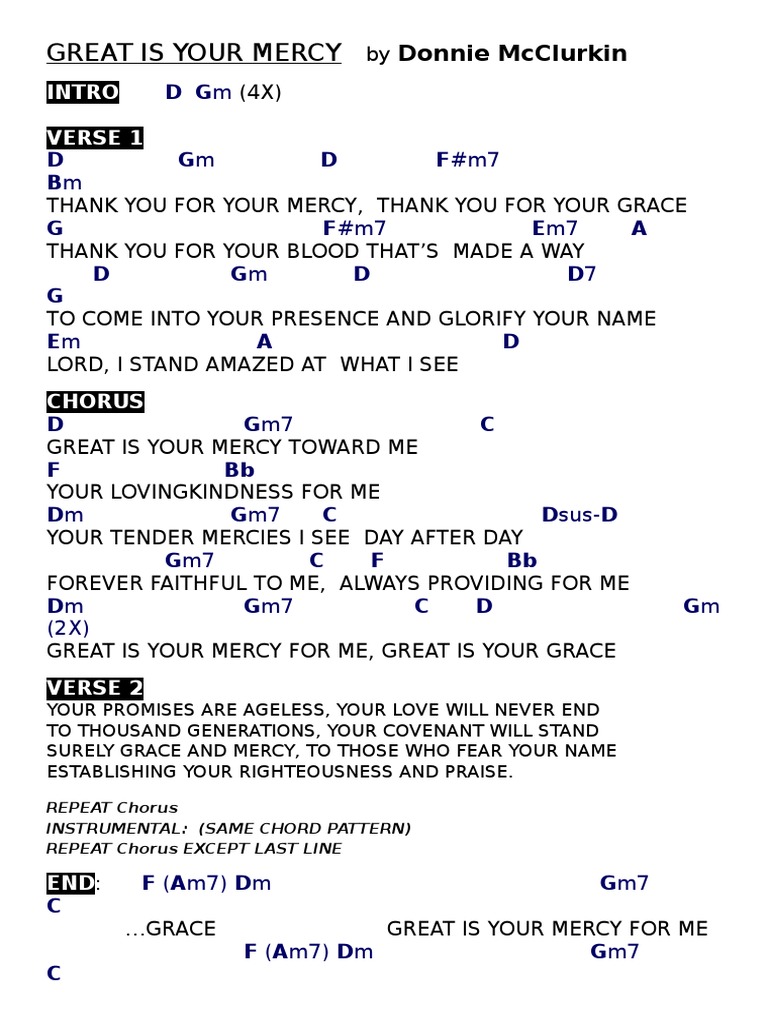 GREAT+IS+YOUR+MERCY | Song Structure | Musical Forms