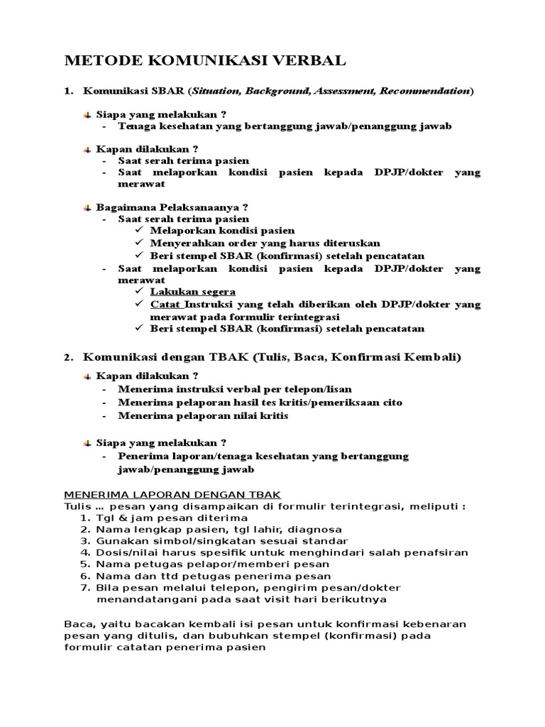 Komunikasi SBAR