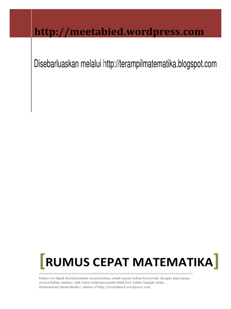 Rumus Cepat Matematika | PDF