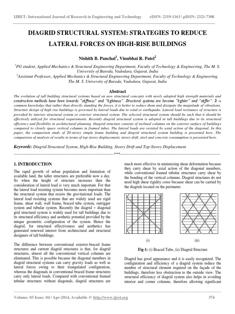 Diagrid Structural System | PDF | Framing (Construction) | Structural ...