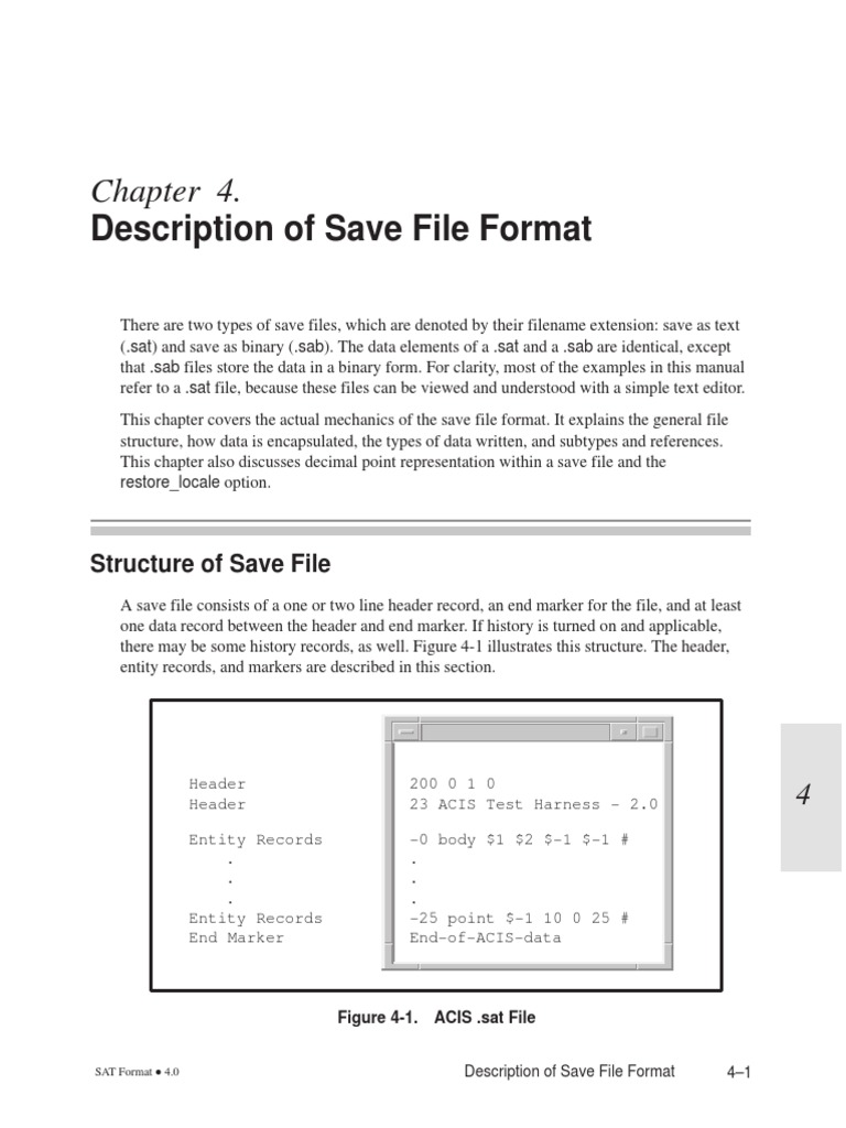 A Guide to ACIS Save File Formats: Structure, Headers, Entity Records ...