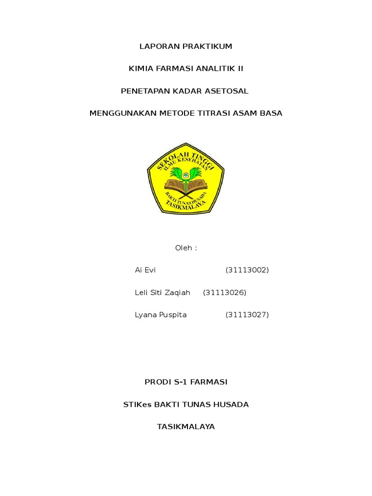 Laporan Praktikum KFA II Asetosal | PDF