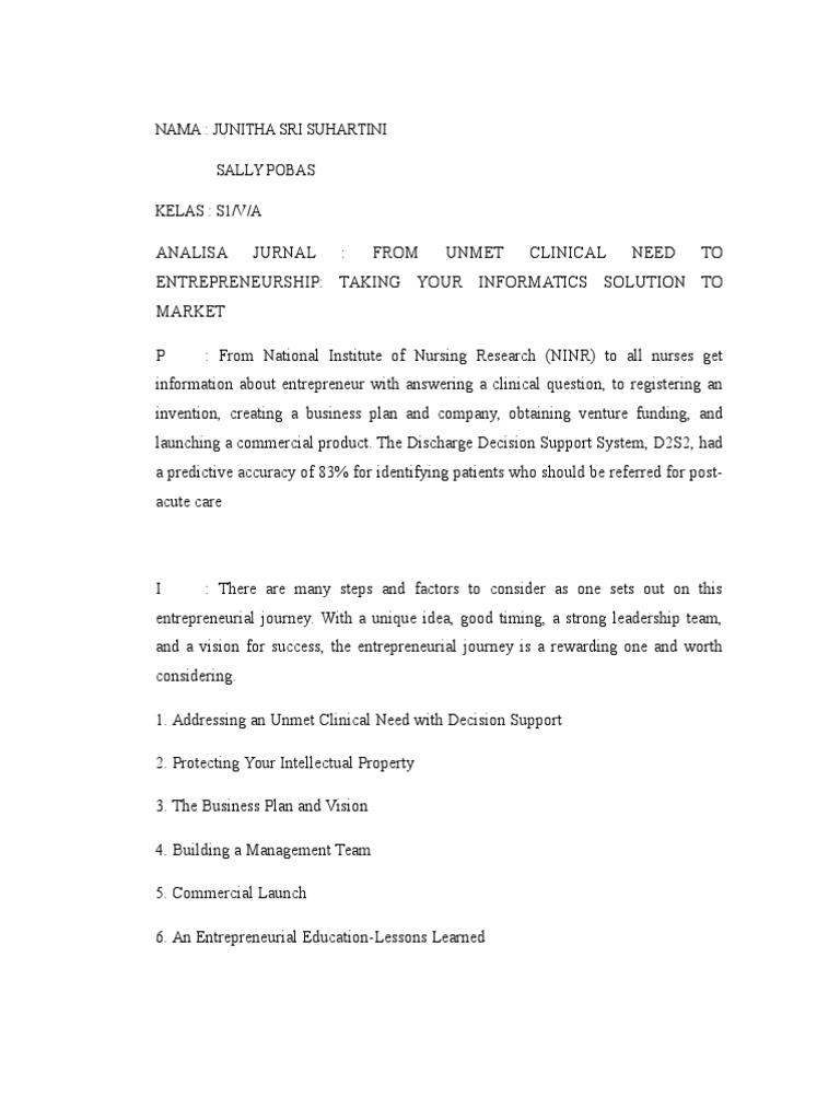 Nama: Junitha Sri Suhartini Sally Pobas Kelas: S1/V/A | PDF