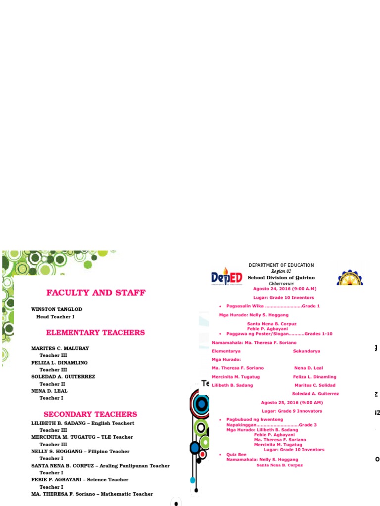 Sample Buwan NG Wika Invitation | PDF | Philippines | Behavior Modification