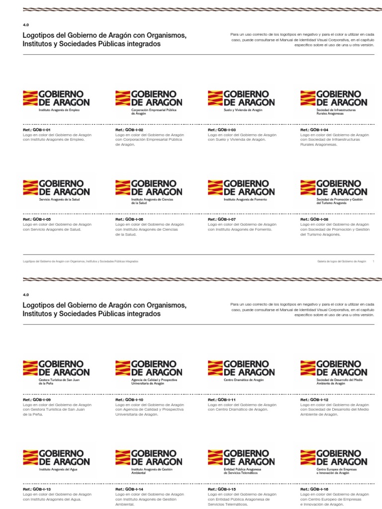 4 Logos Gobierno Aragon Organismos Instituciones | Sociedad | Turismo
