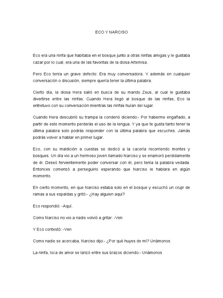 Eco y Narciso | PDF | Ocio