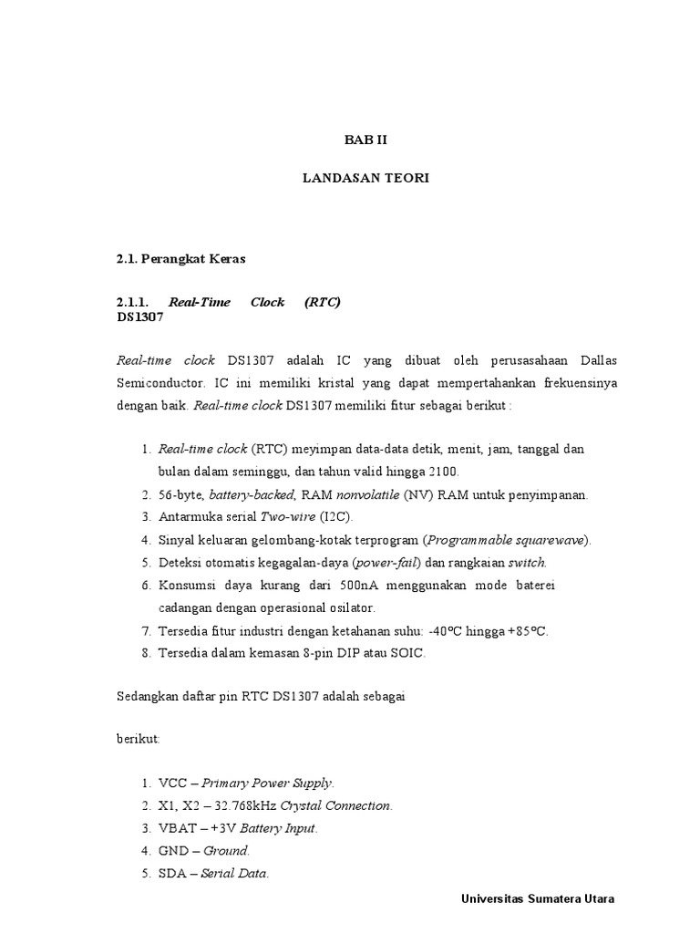 Bab Ii Landasan Teori: Real-Time Clock (RTC) | PDF