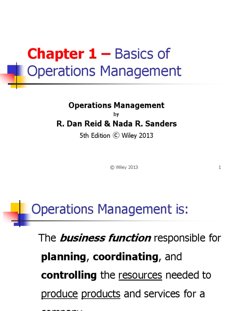 Basics of Operations Management | PDF | Operations Management | Supply ...