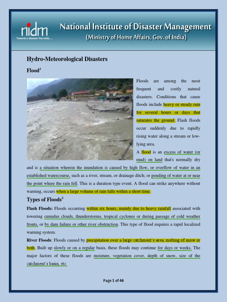 Hydro-Meteorological Disasters: Flood