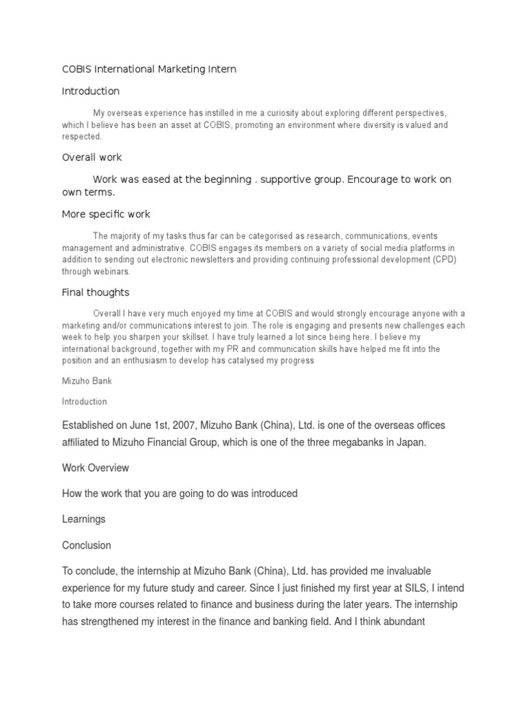 Draft of Internship Report | PDF | Internship | Job Hunting