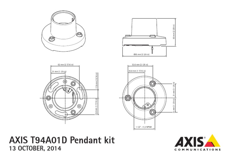 AXIS T94A01D Pendant Kit: 13 OCTOBER, 2014 | PDF