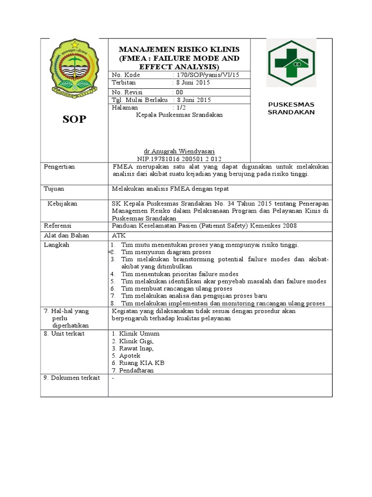 Sop Fmea | PDF