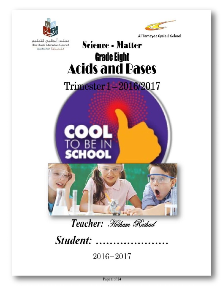 G8 Science Unit 1-Acids and Bases | PDF | Acid | Sodium Chloride