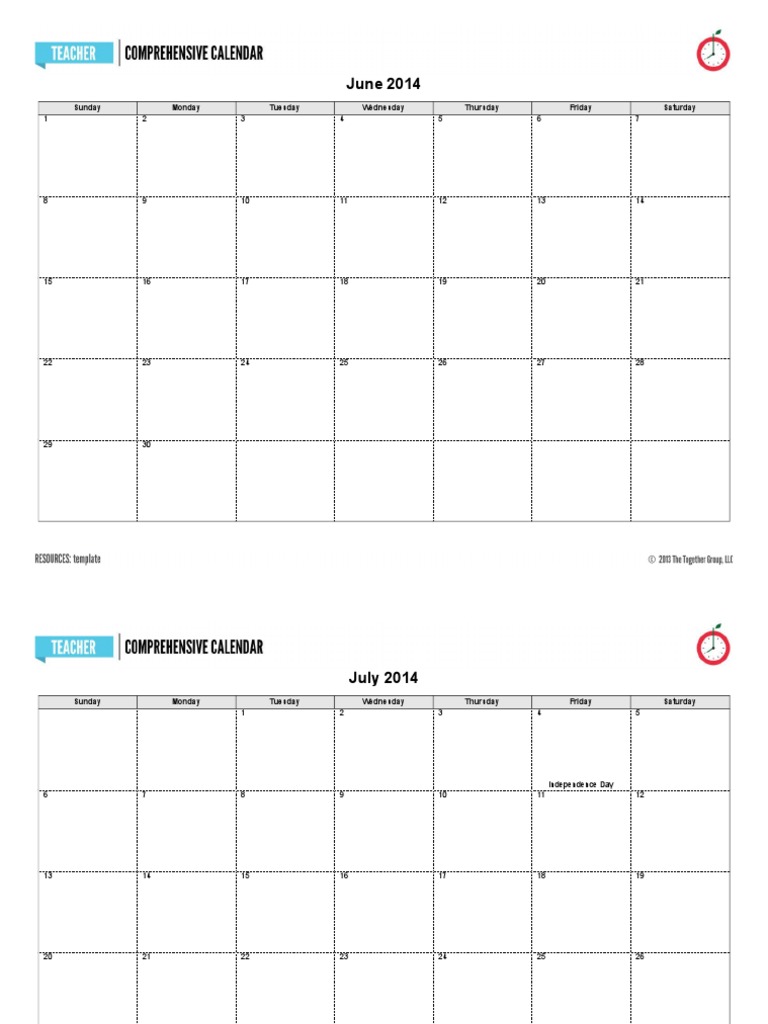 A Comprehensive Calendar Word | PDF | Travel