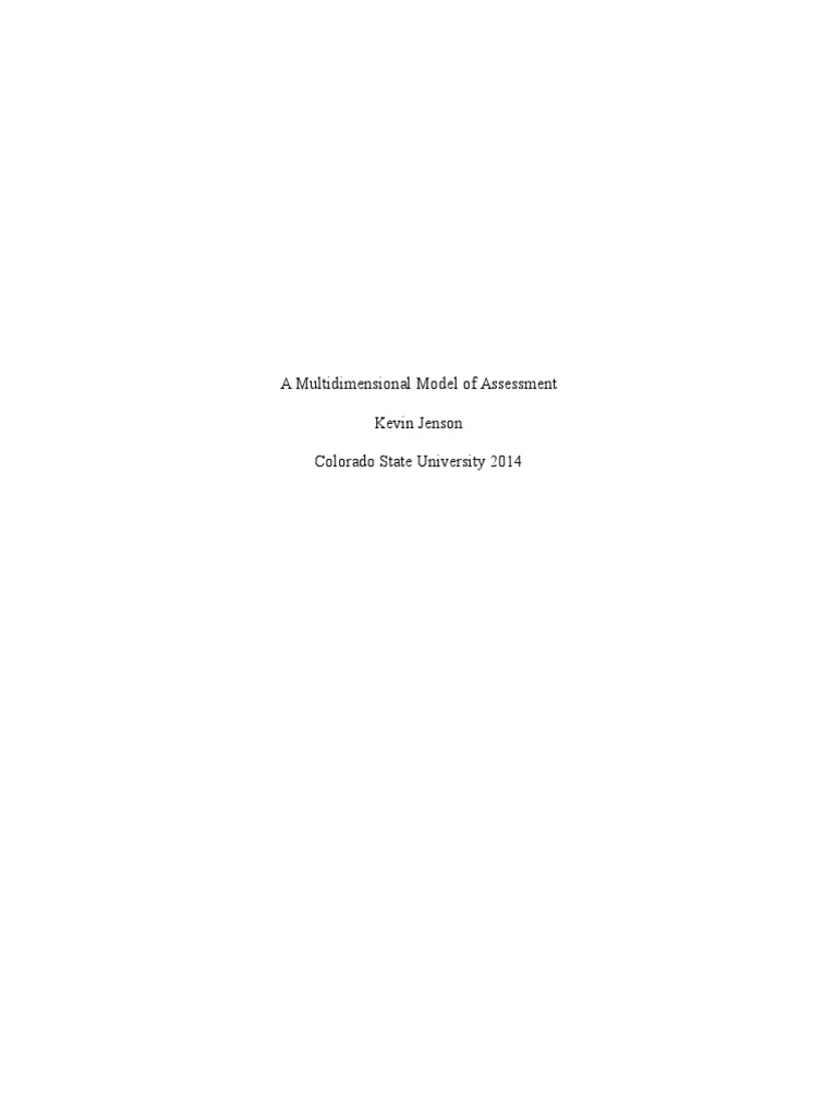 Multidimensional Assessment Model Guide | PDF