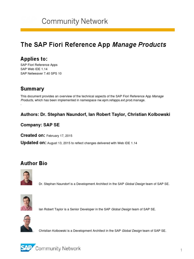 The SAP Fiori Reference App Manage Products | PDF | Metadata | Mobile App