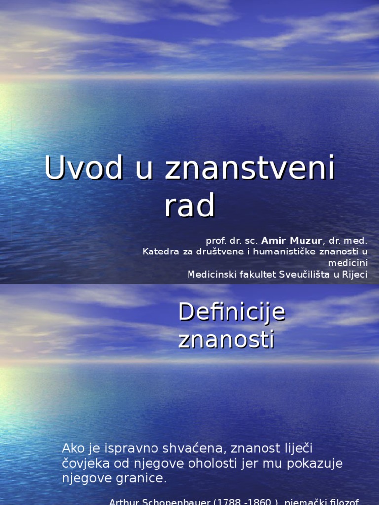 Uvod U Znanstveni Rad 2015 | PDF