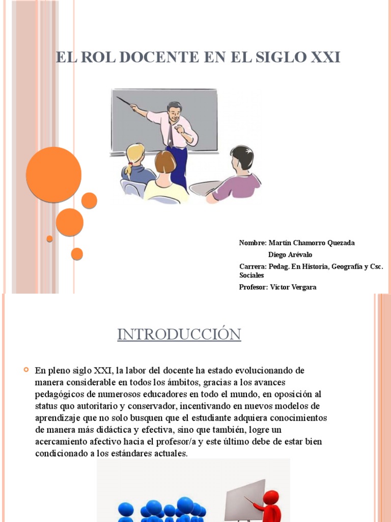 El Rol Docente en El Siglo XXI | Maestros | Pedagogía