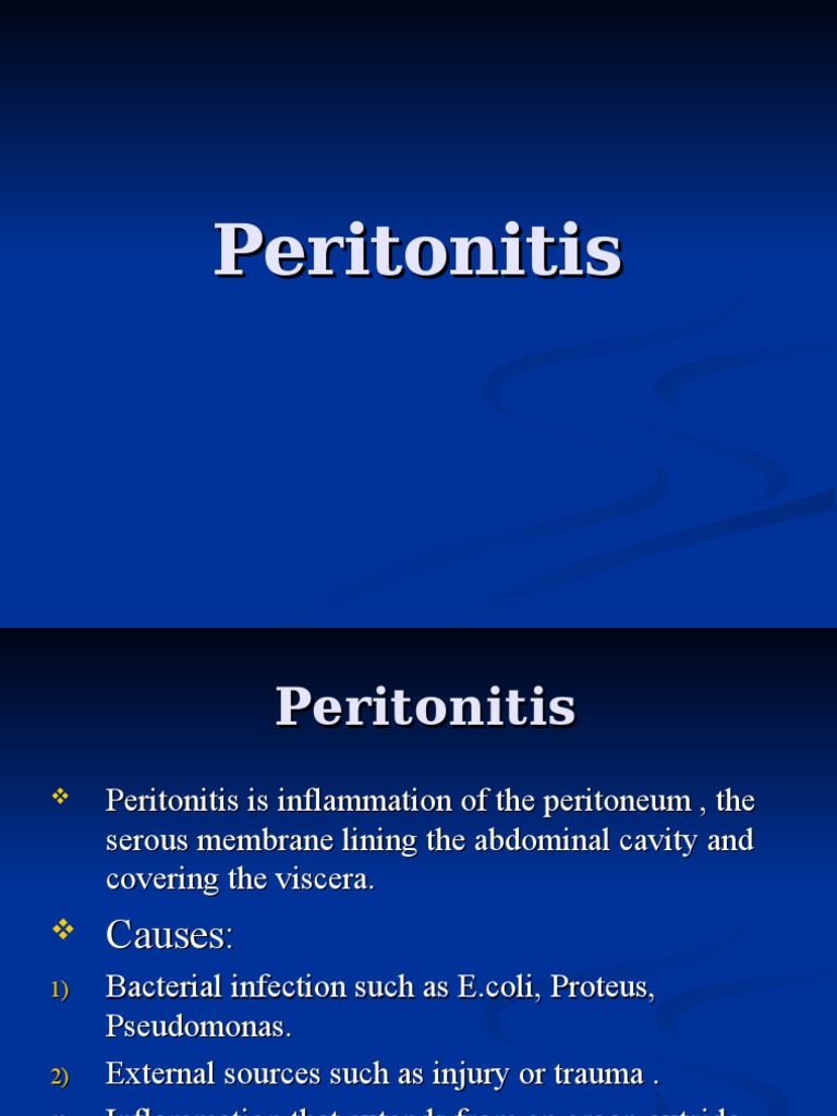 5801 Peritonitis | PDF | Peritoneum | Clinical Medicine