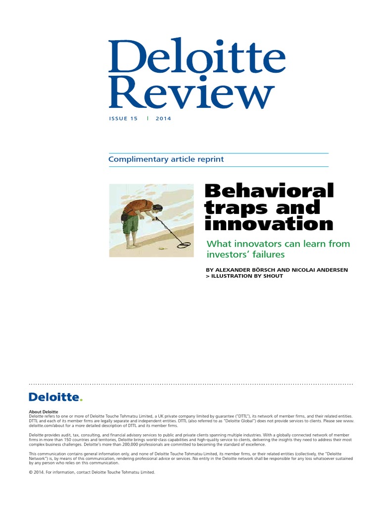 Behavioral Traps and Innovation: Complimentary Article Reprint | PDF ...