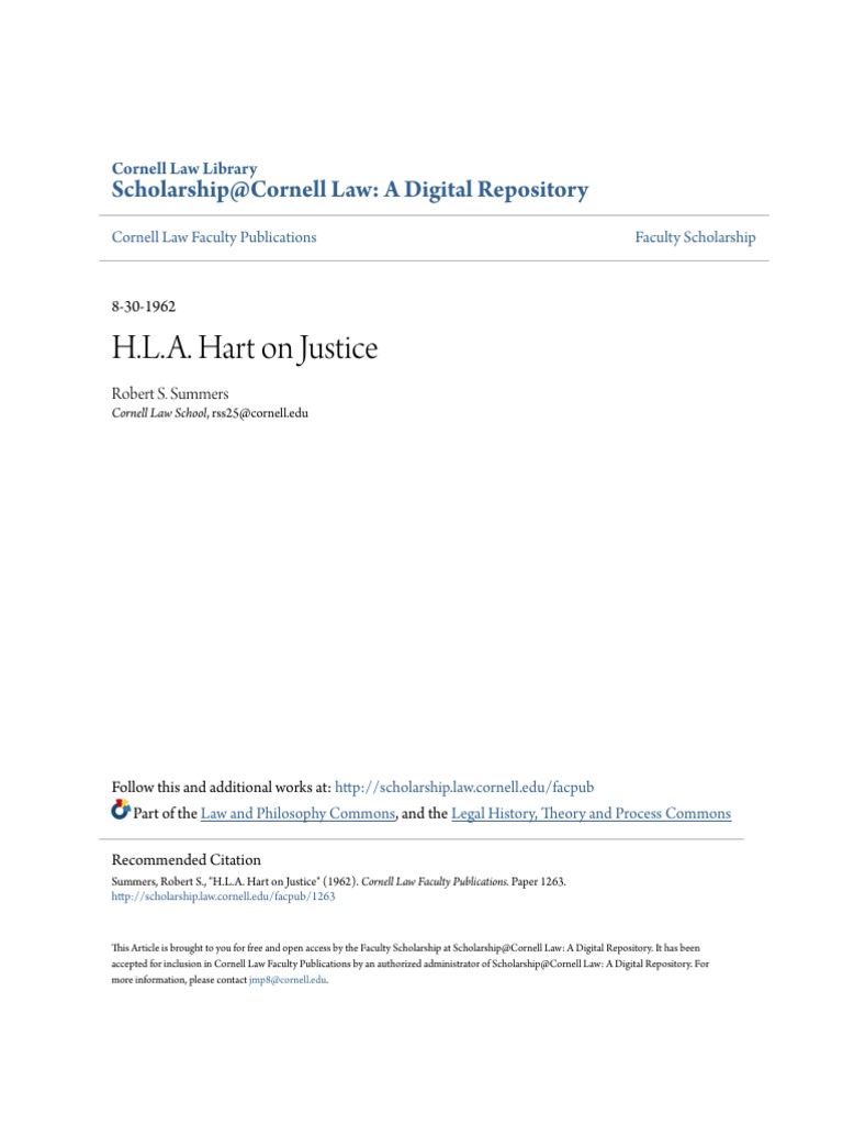 H.L.a. Hart On Justice | PDF | Damages | Justice