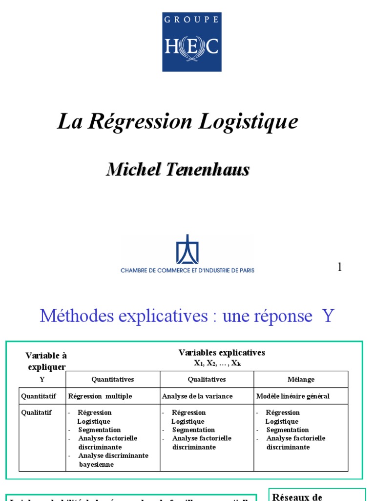 Regression Logistique | PDF | Sensibilité et spécificité | Régression ...