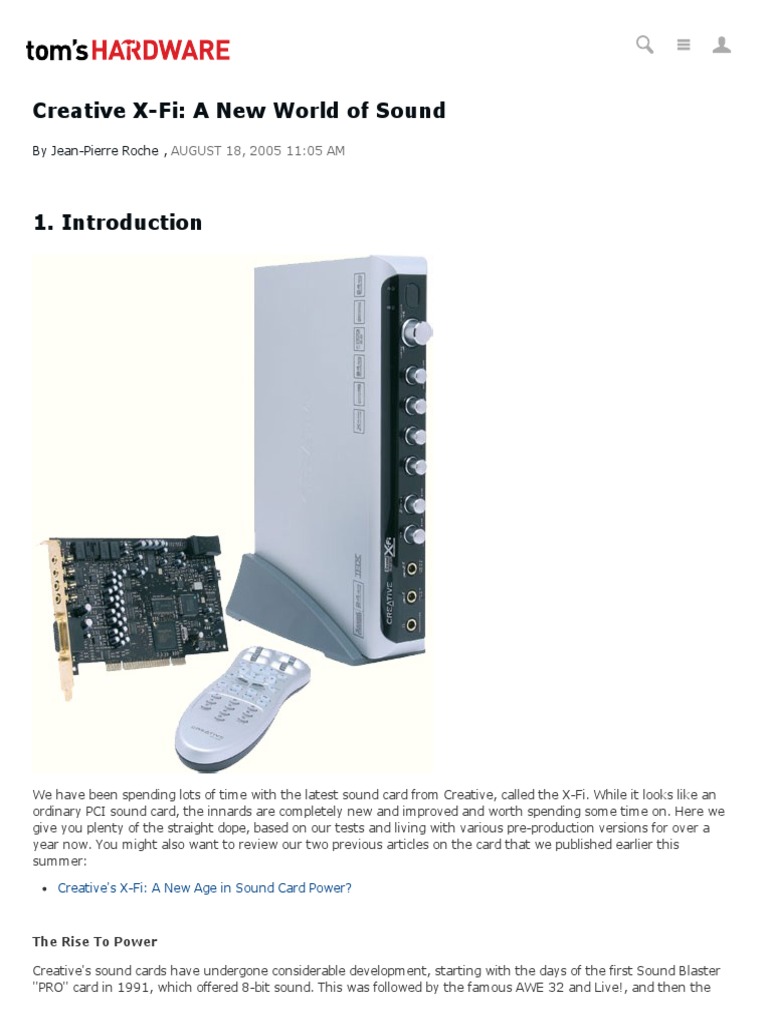 Creative X-Fi - A New World of Sound | PDF | Sampling (Signal ...