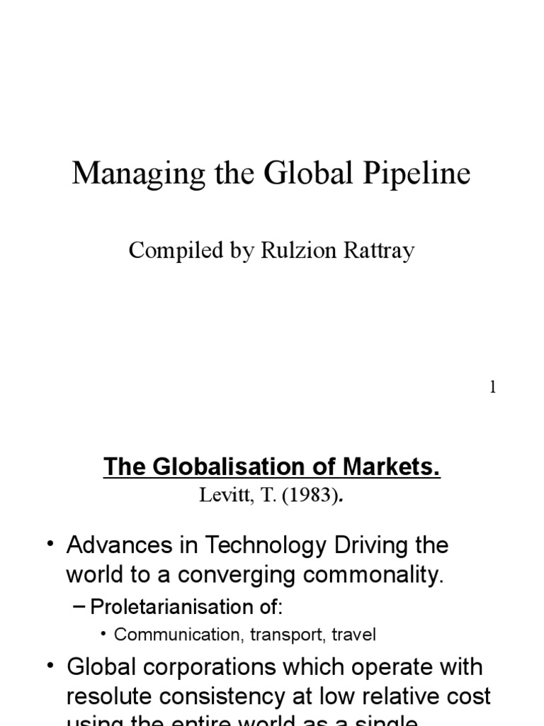 Managing The Global Pipeline: Compiled by Rulzion Rattray | PDF ...