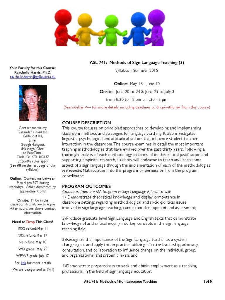 Sign Language Teaching Methods Course | PDF | Language Education ...