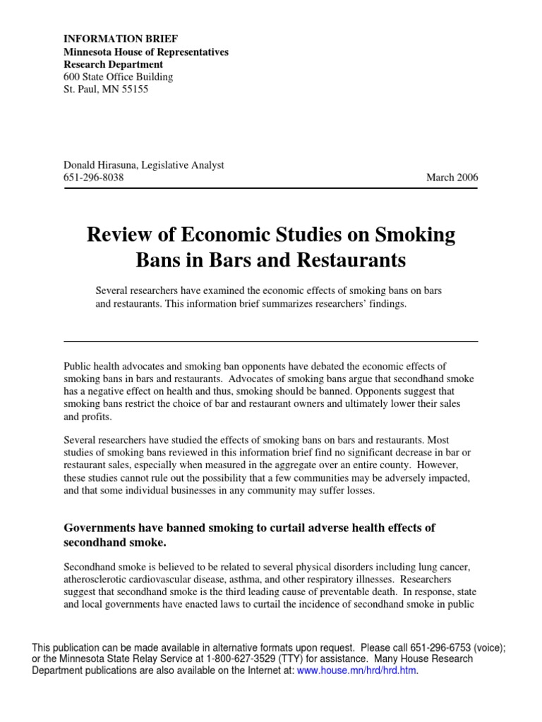 Smoke Ban | PDF | Smoking | Economics