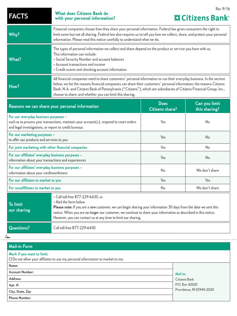 2016 Citizens Annual Privacy Notice | PDF | Personally Identifiable ...