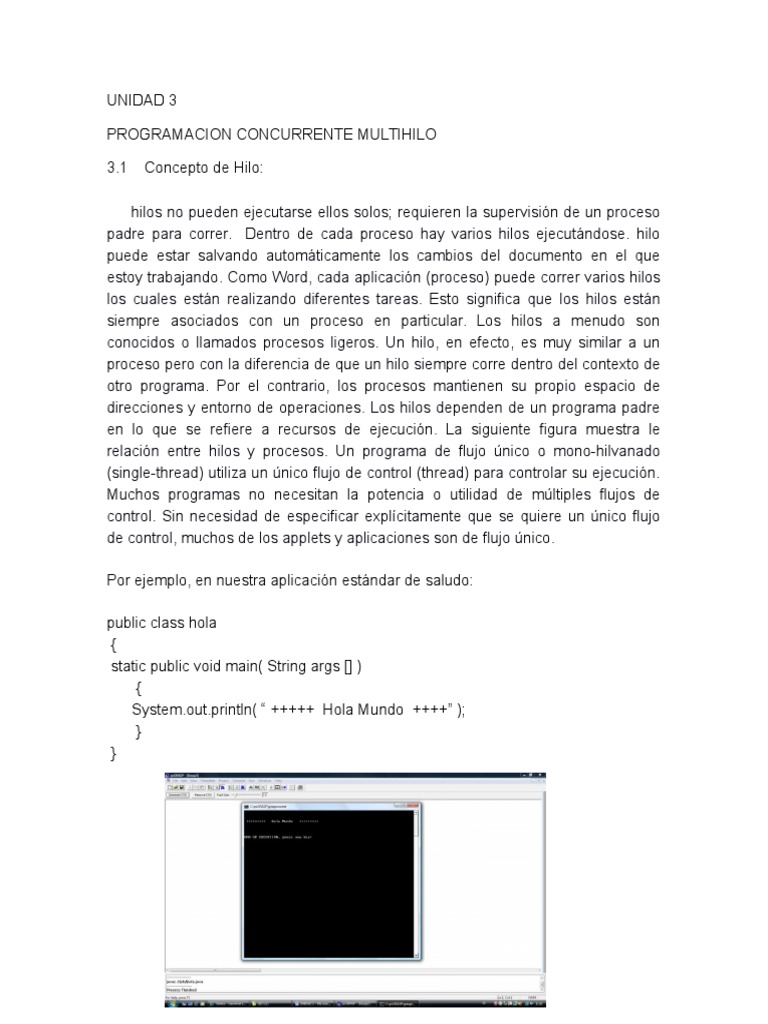 Unidad 3 de Topicos | PDF | Hilo (Computación) | Java (lenguaje de programación)