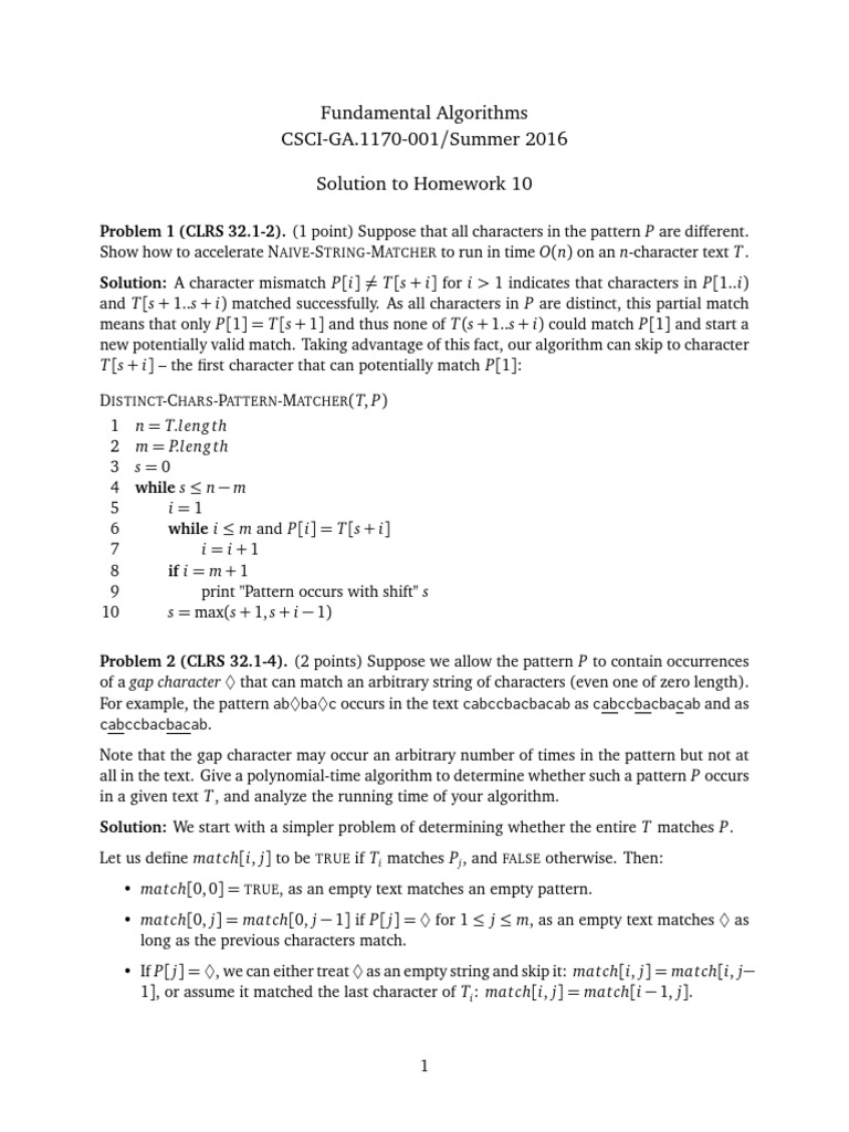 hw10 Solution PDF | PDF | String (Computer Science) | Time Complexity